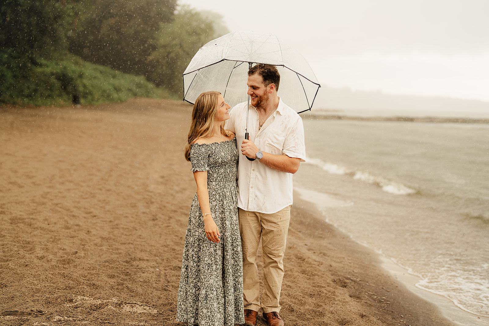 Courtney & Alex Engagement Session In the Rain - Shipwrecked Creative