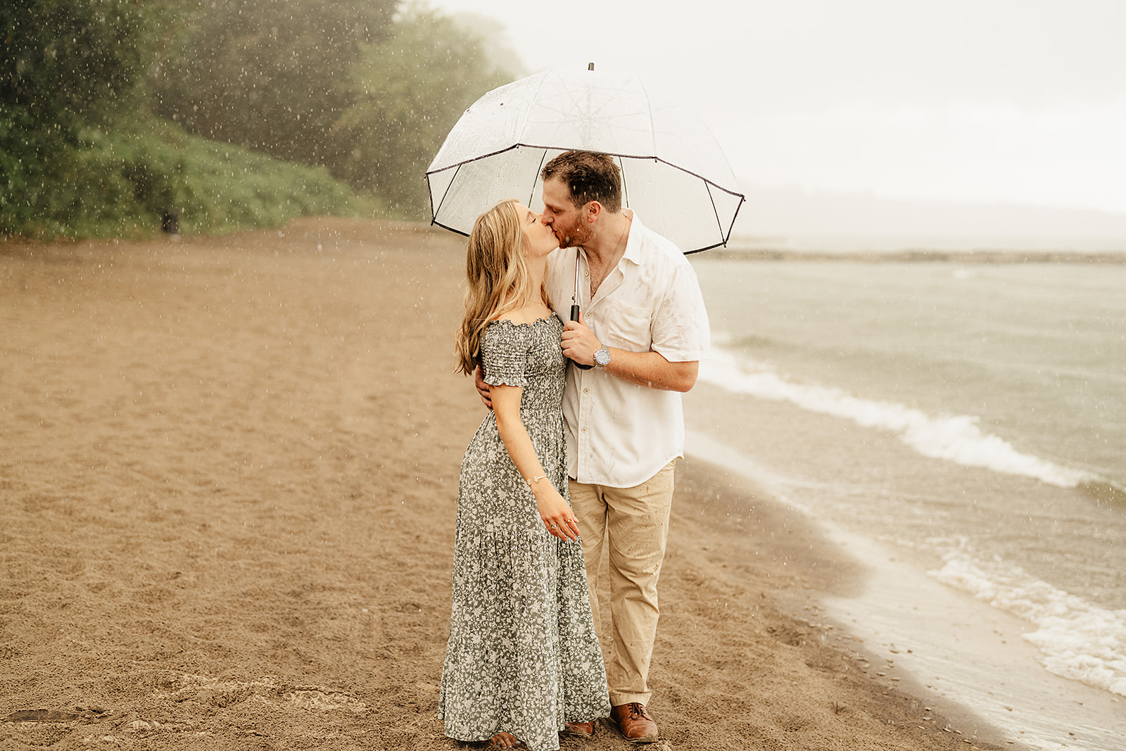 Courtney & Alex Engagement Session In the Rain - Shipwrecked Creative